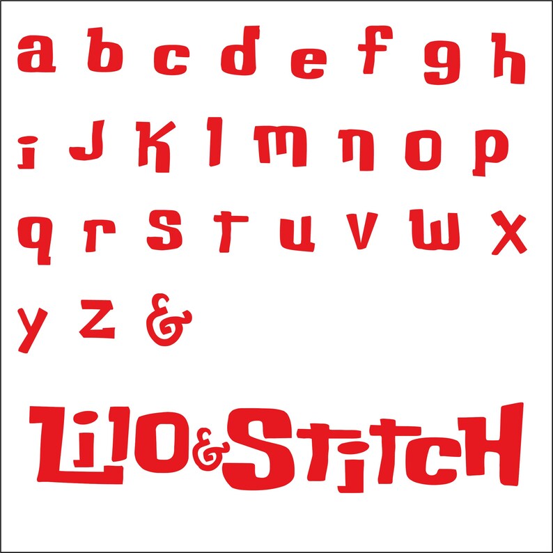 Lilo & Stitch Svg, Lilo Svg, Stitch Svg, Disney Svg, Alphabet Lilo ...