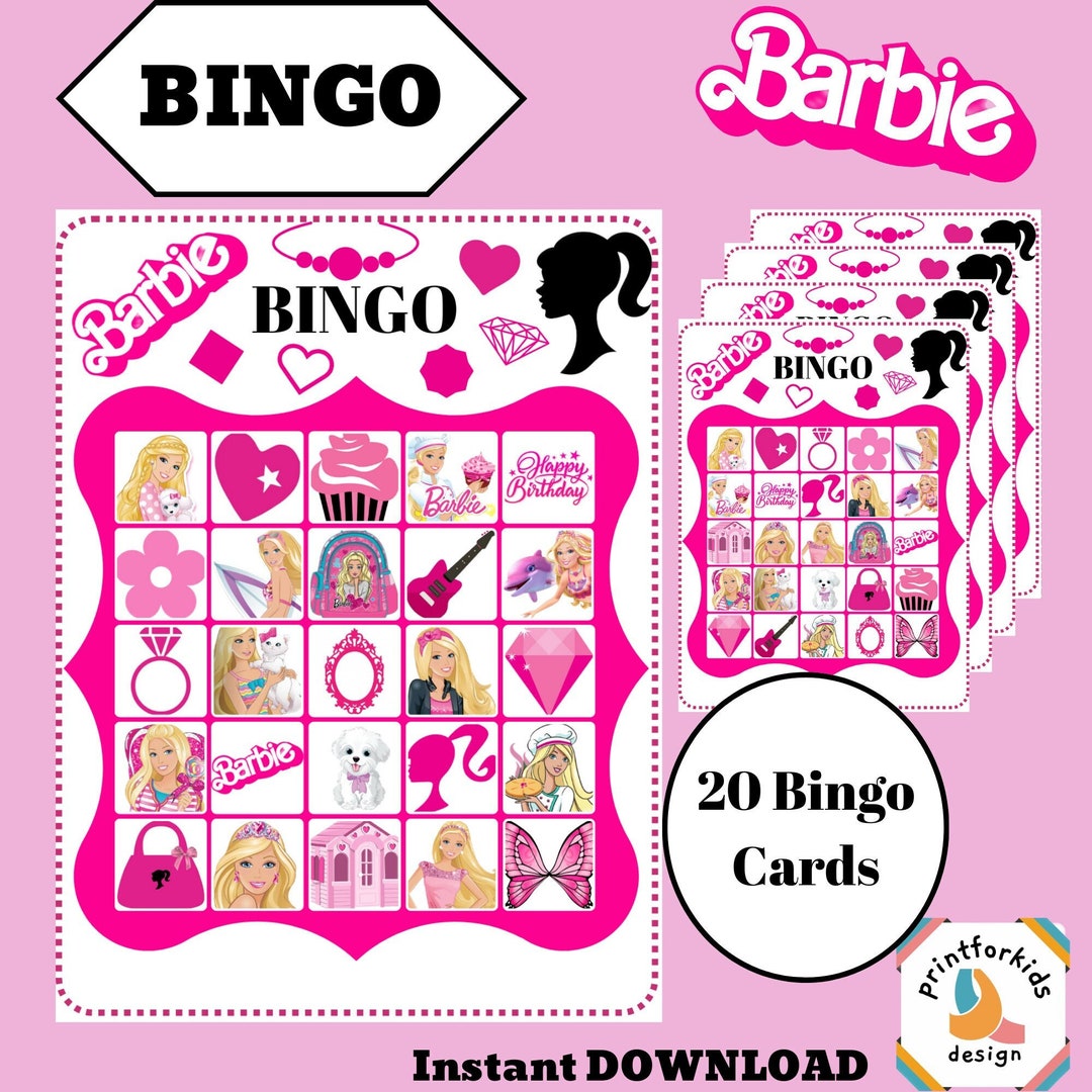 Barbie Activities Printable Barbie Bingo Game Download - Etsy UK