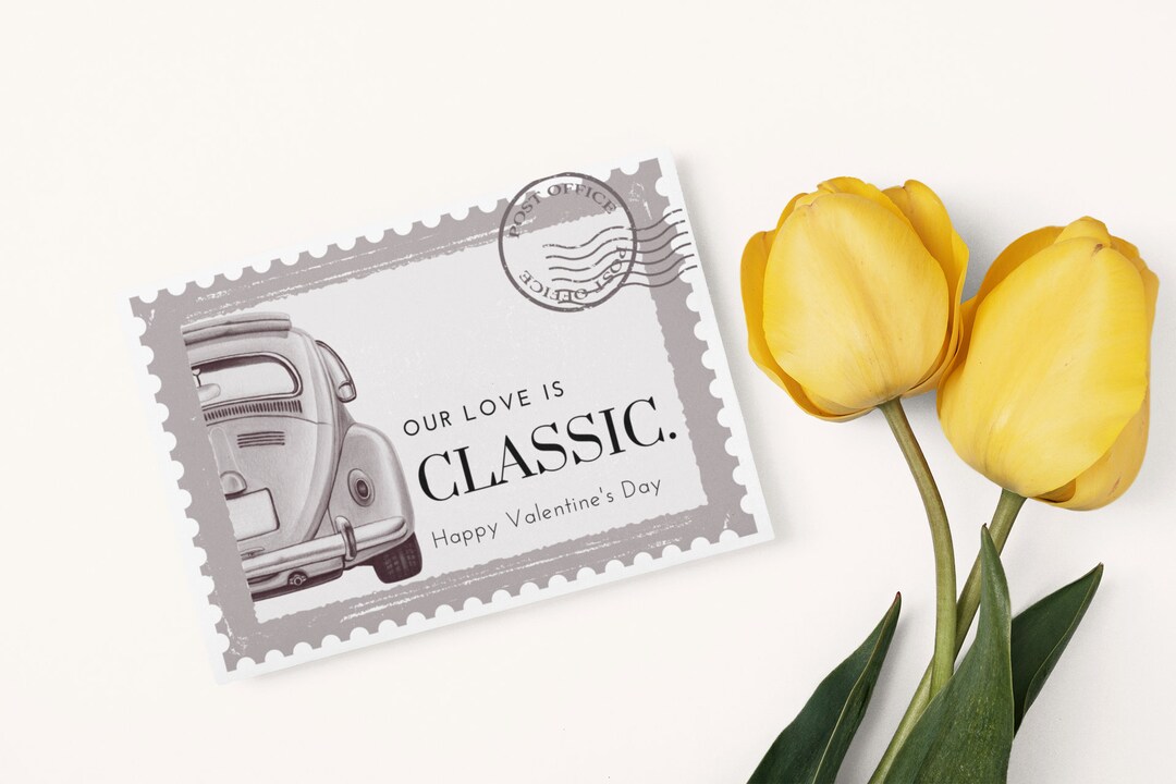 Our Love is Classic | Postcard | Cute Heartfelt Card | Car Lover ...