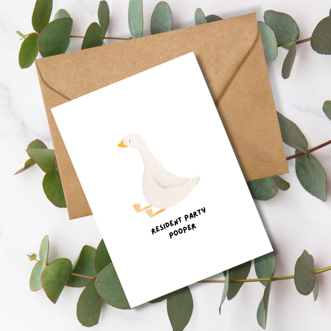 Party Pooper Silly Goose Joke Card | Funny Card | Joke Card | Cute Card ...