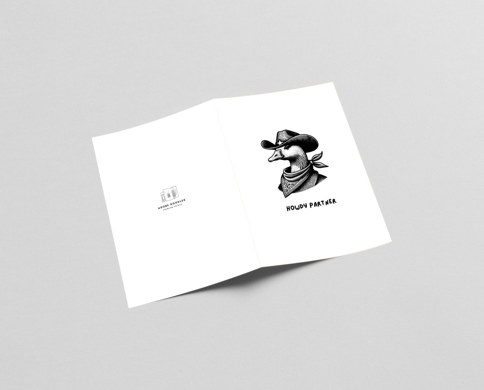 Howdy Partner Cowboy Hat Goose | Western Funny Card | Joke Card | Cute ...