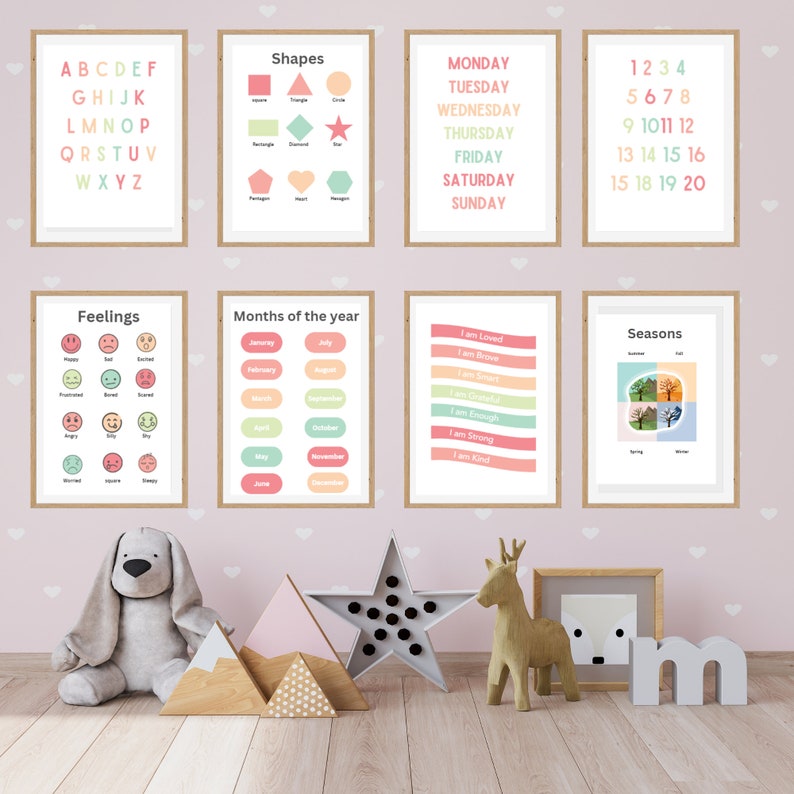 Set of 12 Educational Posters, Homeschool Educational Printables ...