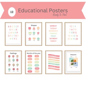 Set of 12 Educational Posters, Homeschool Educational Printables ...