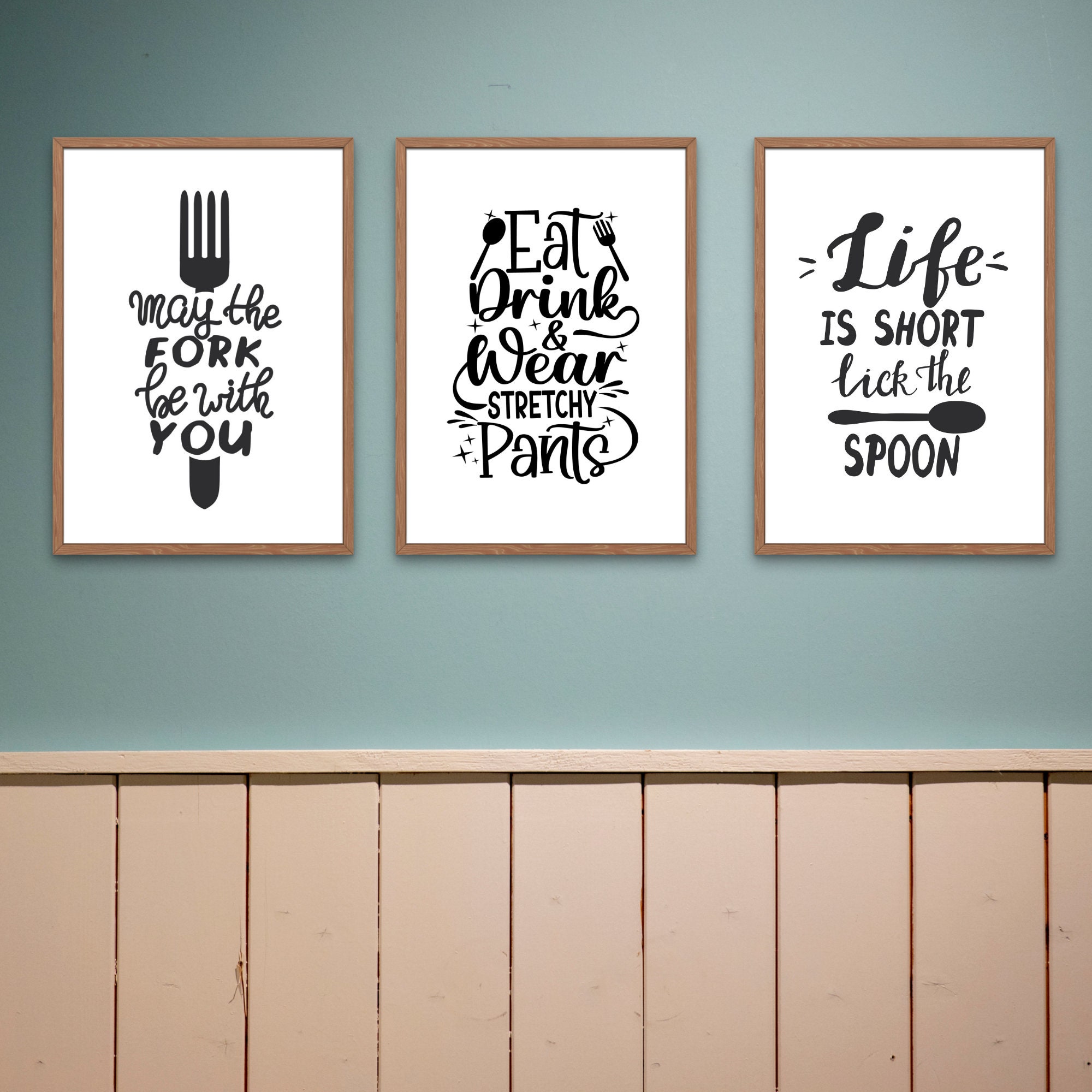 Kitchen Printable Set, Funny Kitchen Wall Decor, Kitchen Wall Art ...
