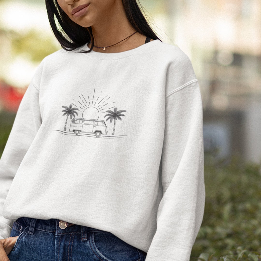 Vintage Bus Crewneck Sweatshirt Retro Van Sweatshirt Beach - Etsy