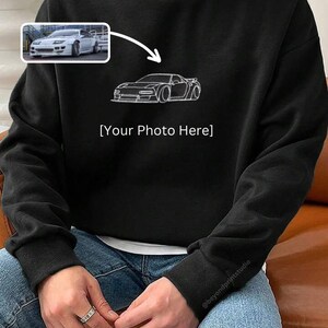 Custom Car Portrait Embroidered Hoodie, Custom Cars Portrait Matching ...
