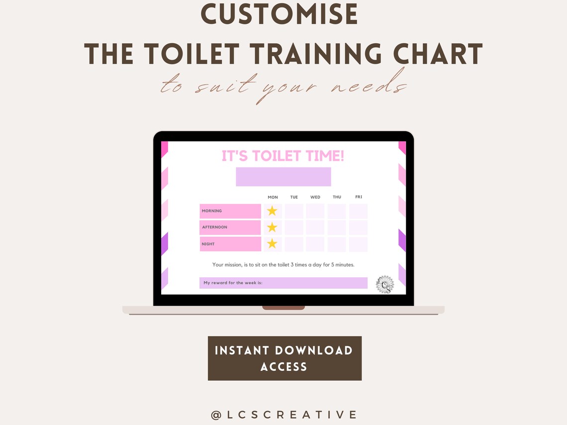Toilet Training Reward Chart Printable, Instant Download PDF, PNG ...