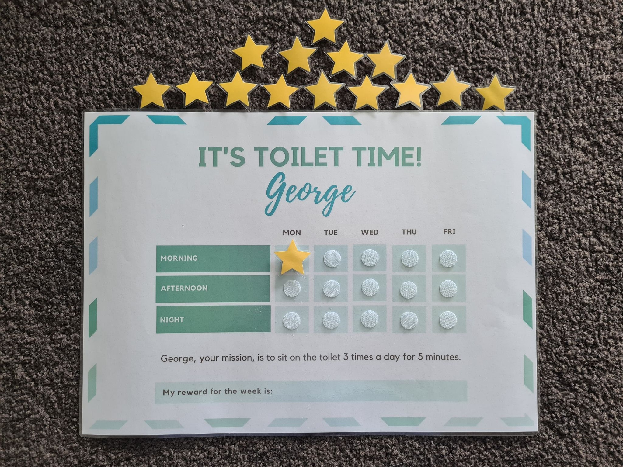 Toilet Training Reward Chart Printable, Instant Download PDF, PNG ...
