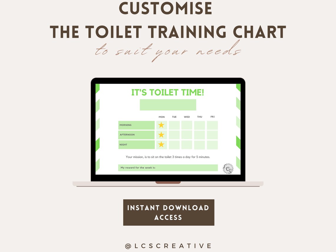 Toilet Training Reward Chart Printable, Instant Download PDF, PNG ...