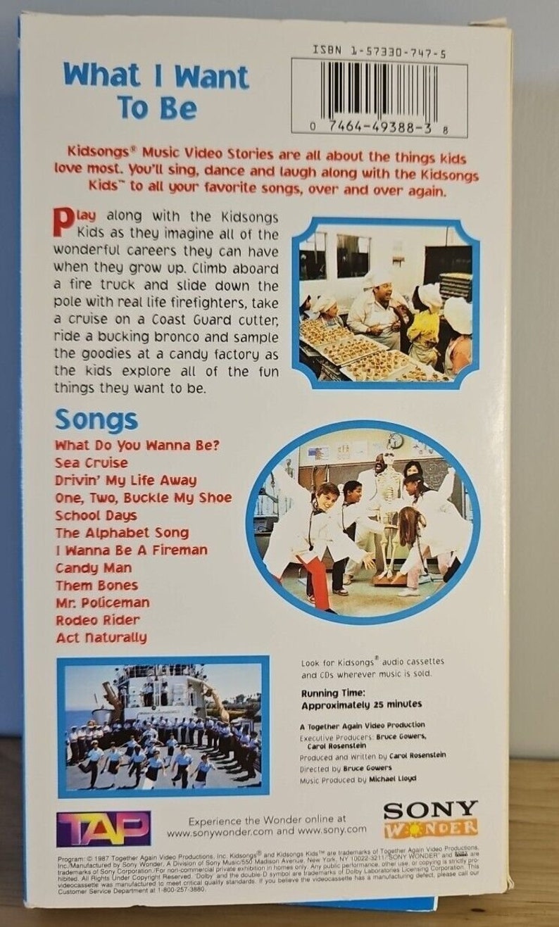 Kidsongs - What I Want to Be (VHS, 1987) Ages 2-7 Tested - Etsy