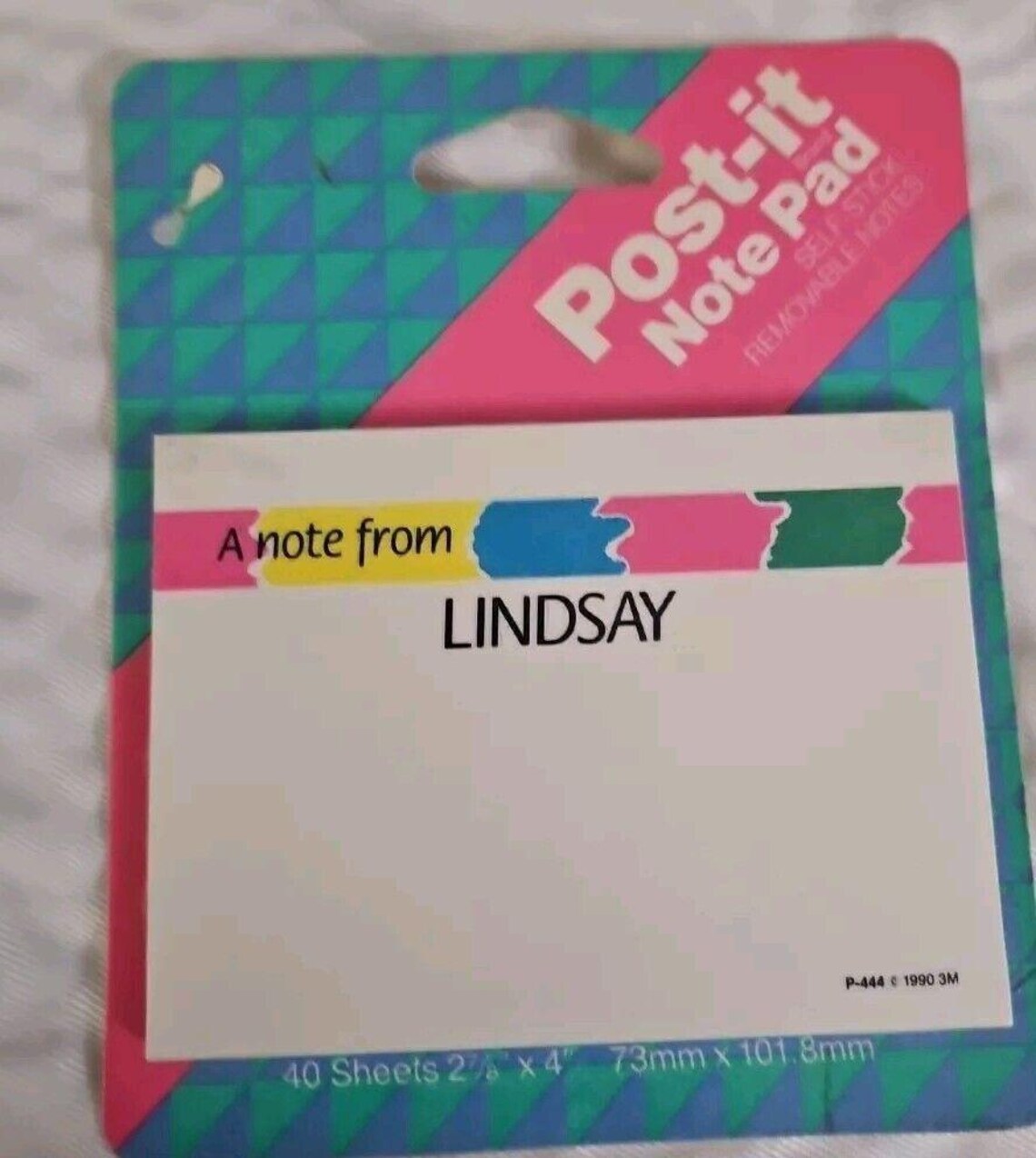 Vintage 1990 Post It Notes Sealed Package A Note From Lindsay ...