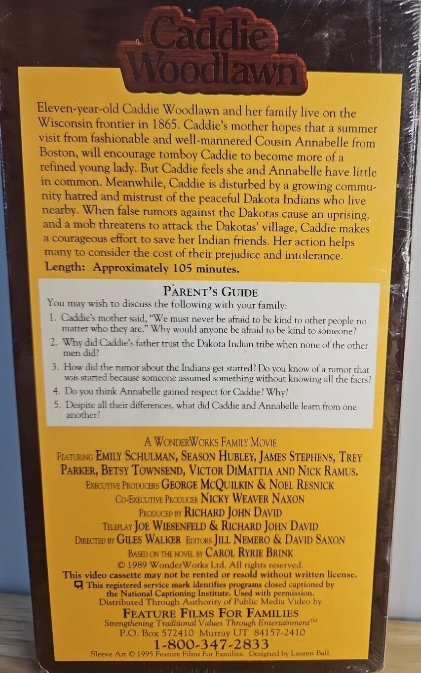 Caddie Woodlawn VHS Featured Films for Families Sealed 95 - Etsy