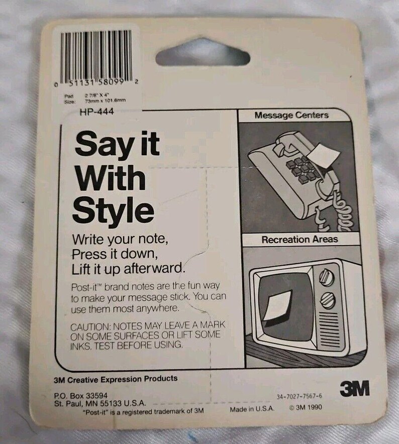 Vintage 1990 Post It Notes Sealed Package A Note From Lindsay ...