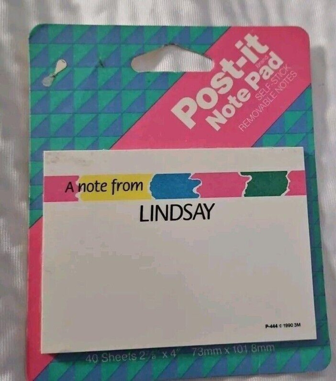 Vintage 1990 Post It Notes Sealed Package A Note From Lindsay ...