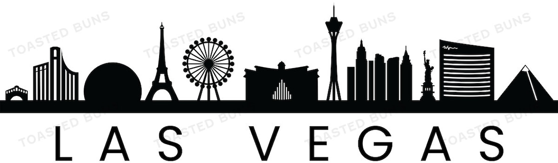 NEW Las Vegas Skyline Silhouette With Sphere 2023-2024 Vector Graphics ...