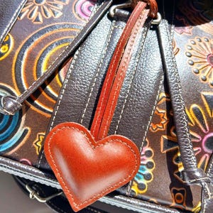 Handmade Heart Leather Bag Charm: Genuine Leather Purse Accessory - Etsy