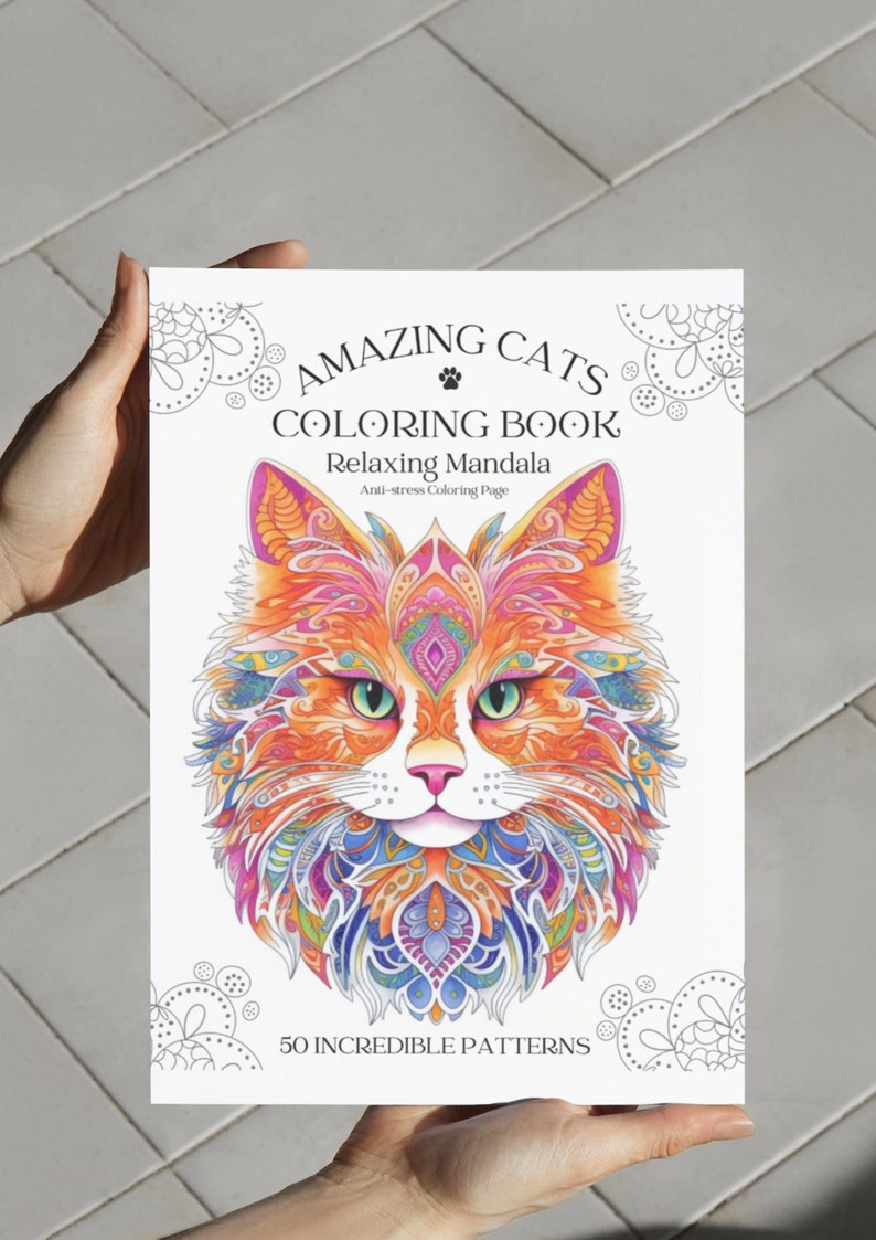 Mandala Cat 50 Breeds Mandala Coloring Book |PDF| Printable Coloring ...