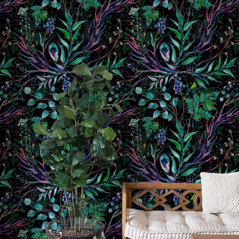 Botanical Wallpaper - Etsy