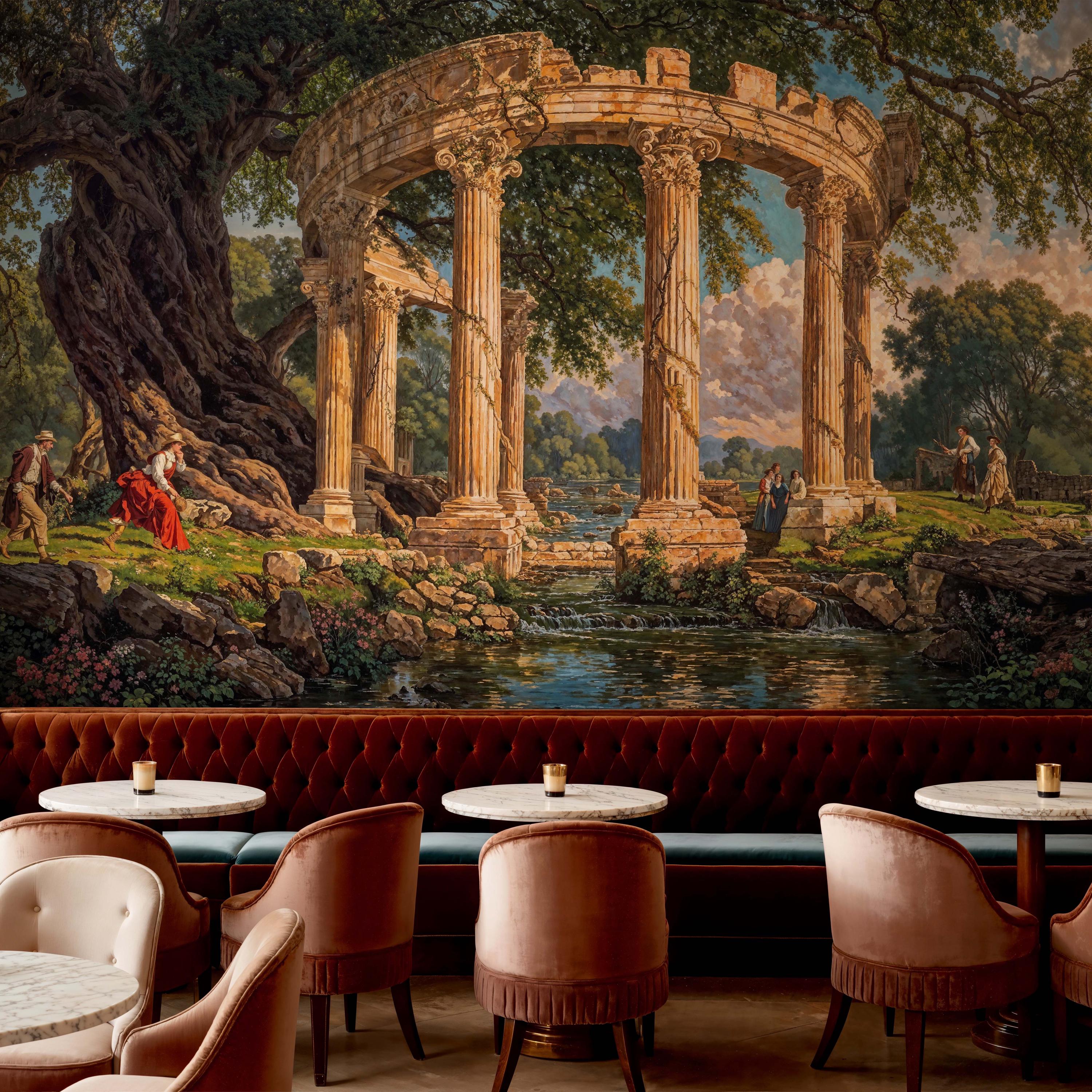 Classical Ruins Wallpaper: Ancient Greek Landscape Wall Mural, Peel and ...