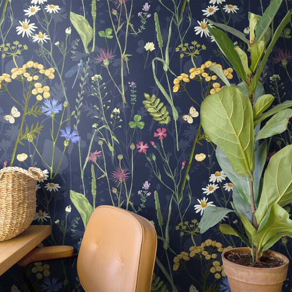 Botanical Wallpaper - Etsy