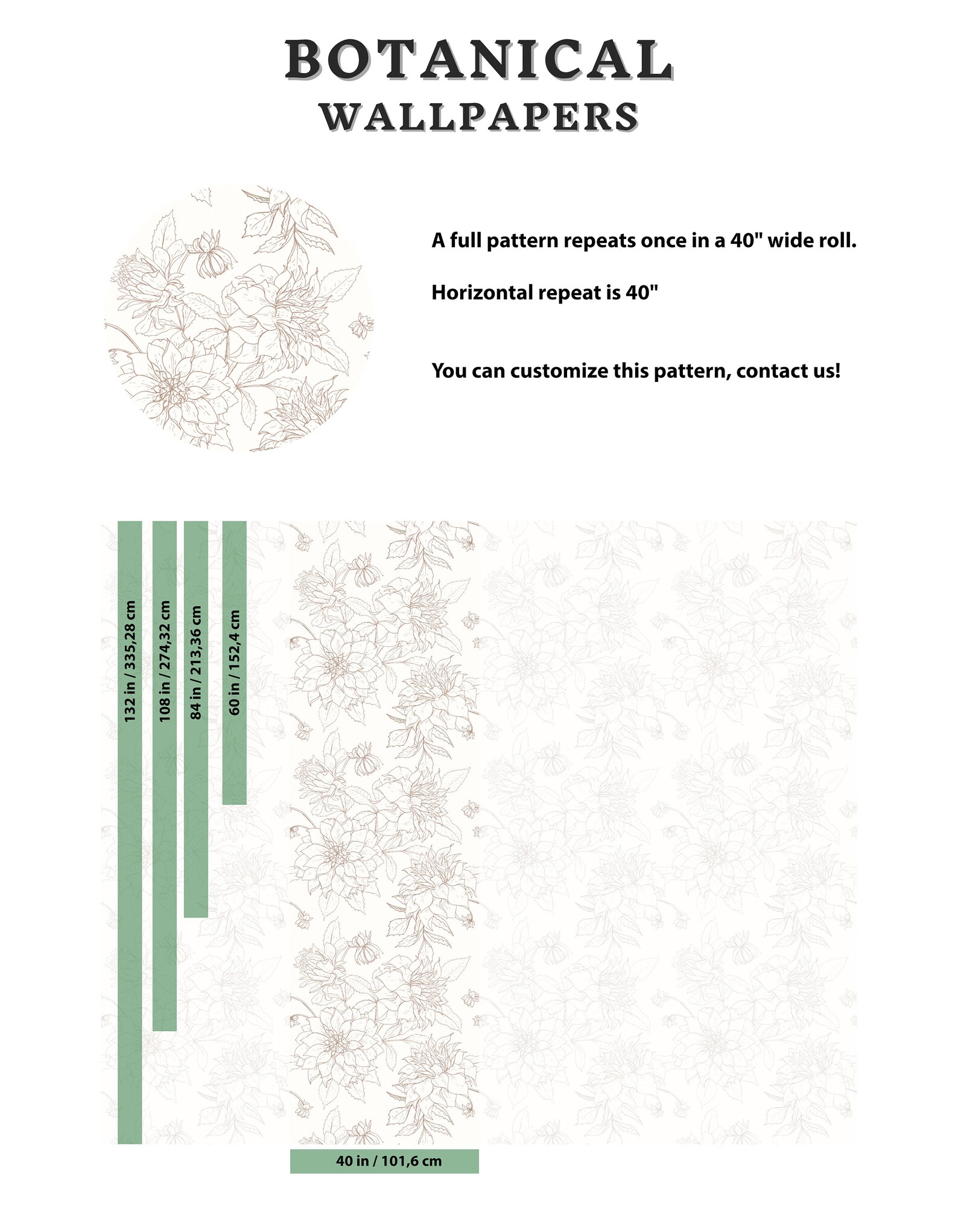 Modern Floral Line Art Wallpaper | floral Botanical Wallpaper Light ...