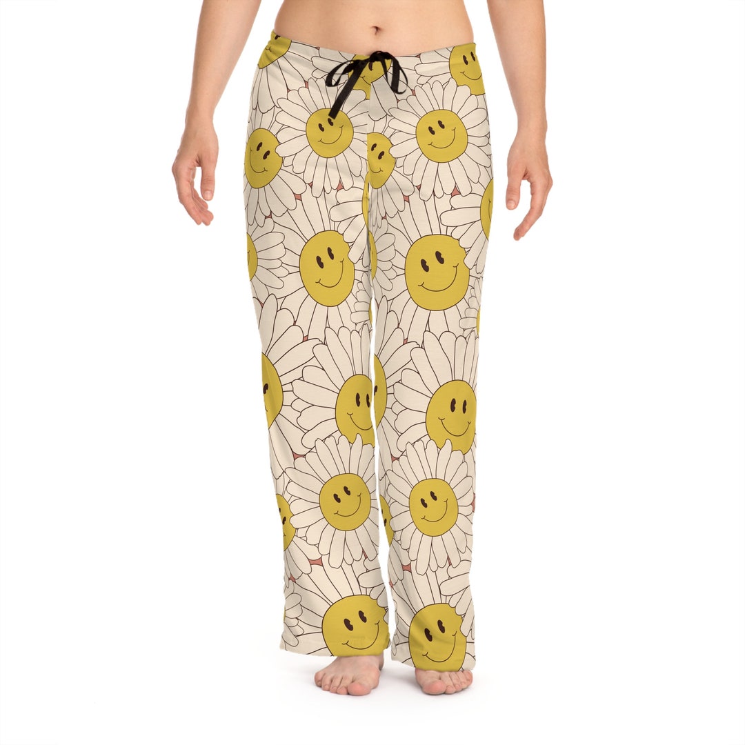 Smiley Face Pajama Bottom Woman Smiley Face Women's Pajama Pants AOP - Etsy
