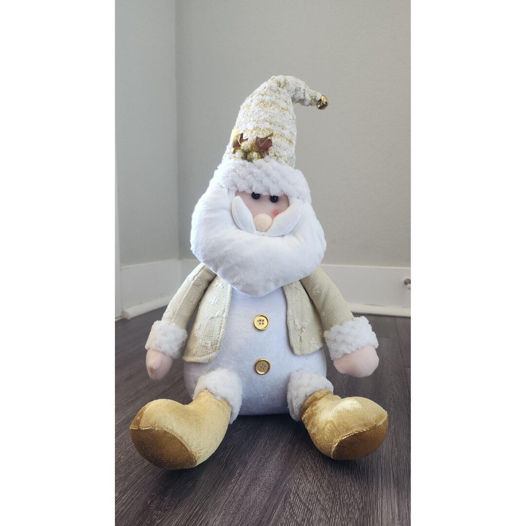 Golden Santa Plush – 25" Luxe Holiday Decoration - Etsy