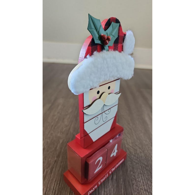 Christmas Countdown Block Set – Festive Santa Wooden Advent Calendar - Etsy