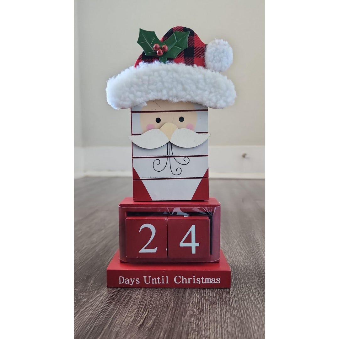 Christmas Countdown Block Set – Festive Santa Wooden Advent Calendar - Etsy