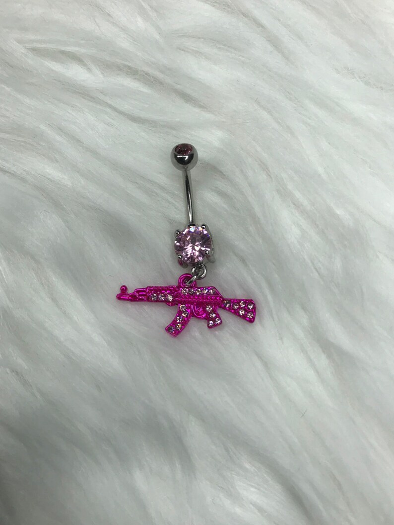 Pink AK47 Machine Gun Belly Button Piercing - Etsy Australia