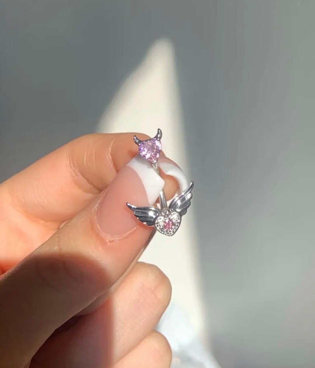 Pink Heart Belly Button Piercing - Etsy