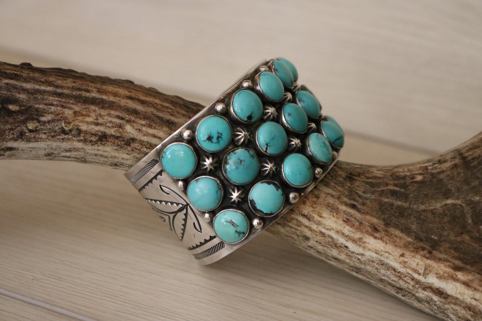 Danny Clark Navajo Turquoise and Sterling Silver Cuff Bracelet Heavy ...