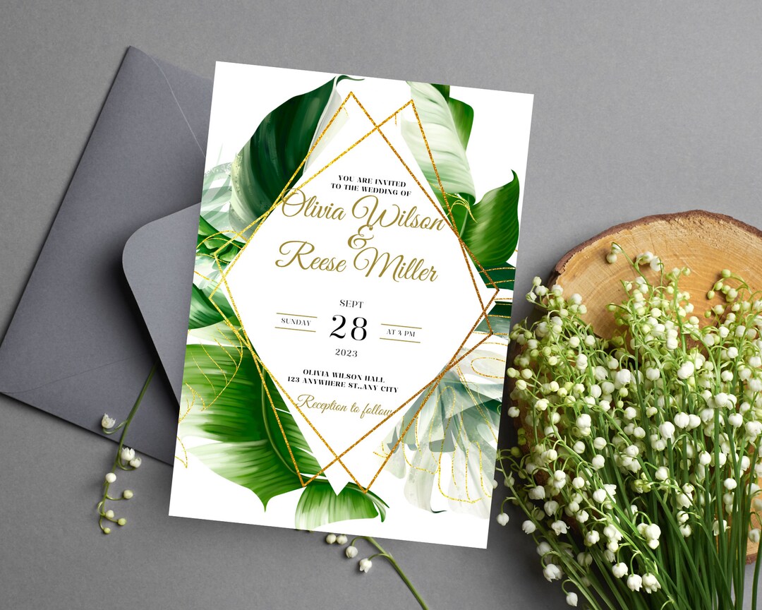 Minimalist Wedding Invitation Template Editable Minimalist Wedding ...
