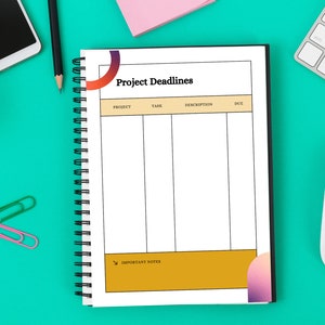 Project Study Plan, Work Planner, Project Planner Business Planner, A4 ...