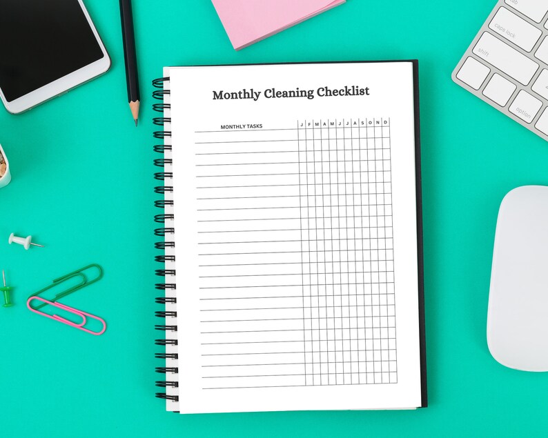 Editable Cleaning Schedule Printable Weekly, Monthly, Yearly Cleaning ...