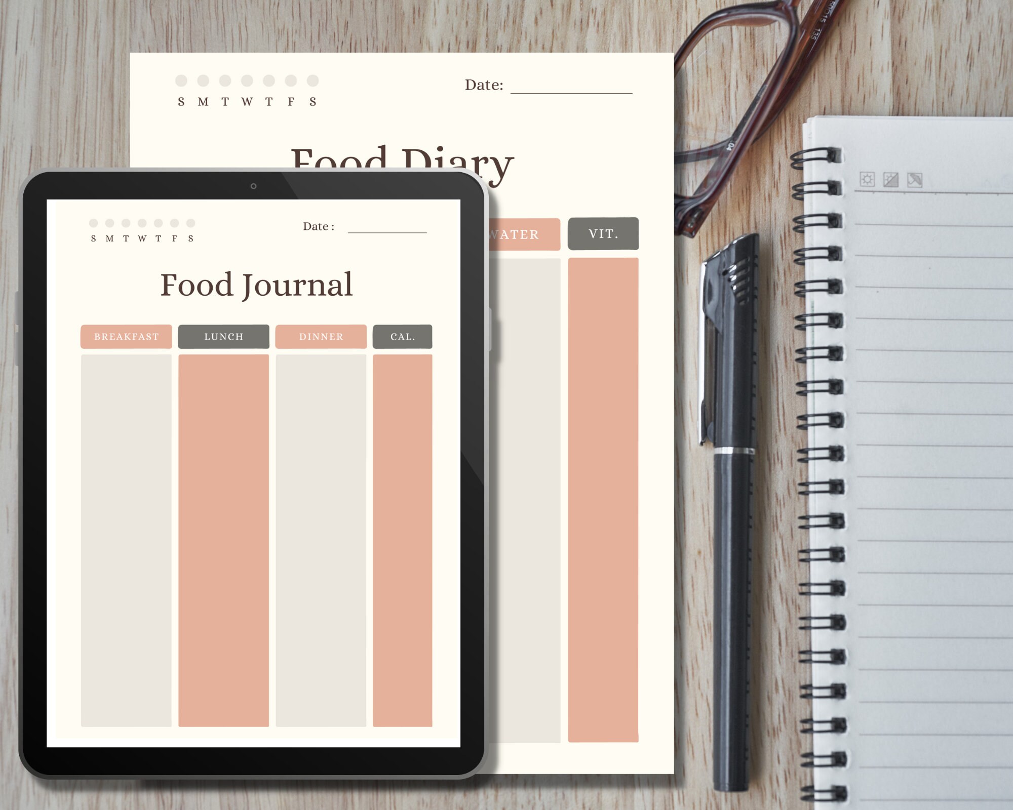 Daily Food Diary Printable, A4 A5 Printable Daily Food Journal ...