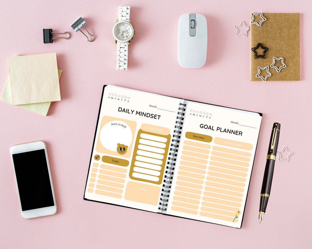 Mindset Goal Planner PDF Printable, Habit Tracker, Goal Setting, Goal ...