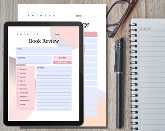 Canva Templates Reading Journal Book and Reading Planner Reading ...