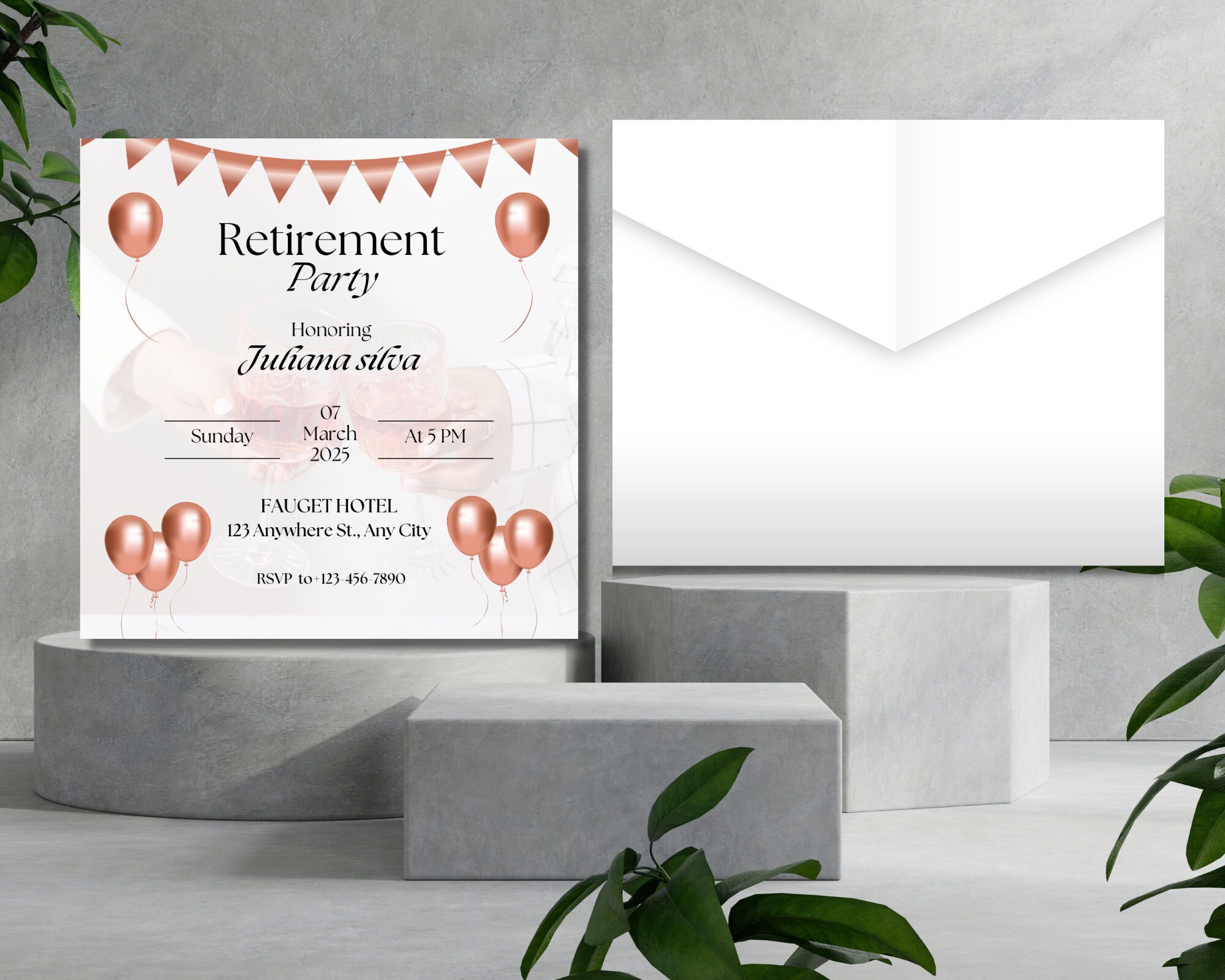 Minimalist Retirement Party Invitation Template Editable Retirement ...