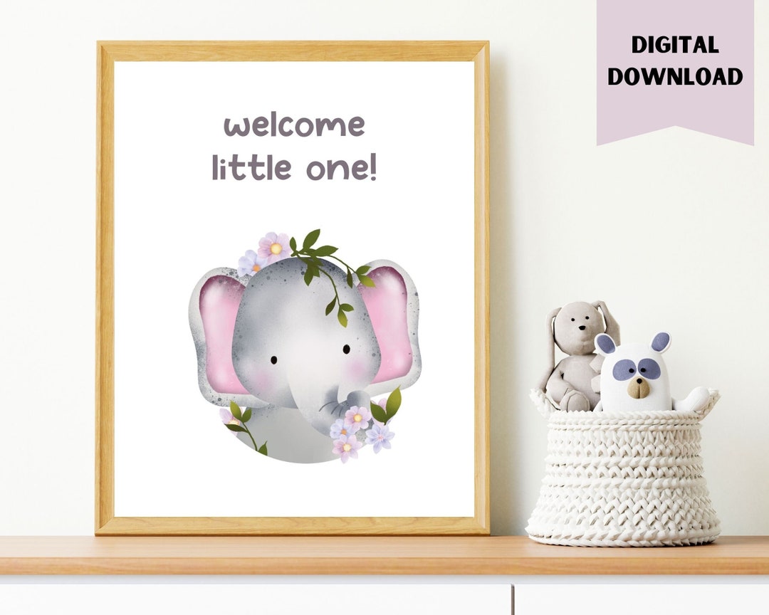 Welcome Little One Printable Nursery Wall Art Nursery Wall Art Print ...