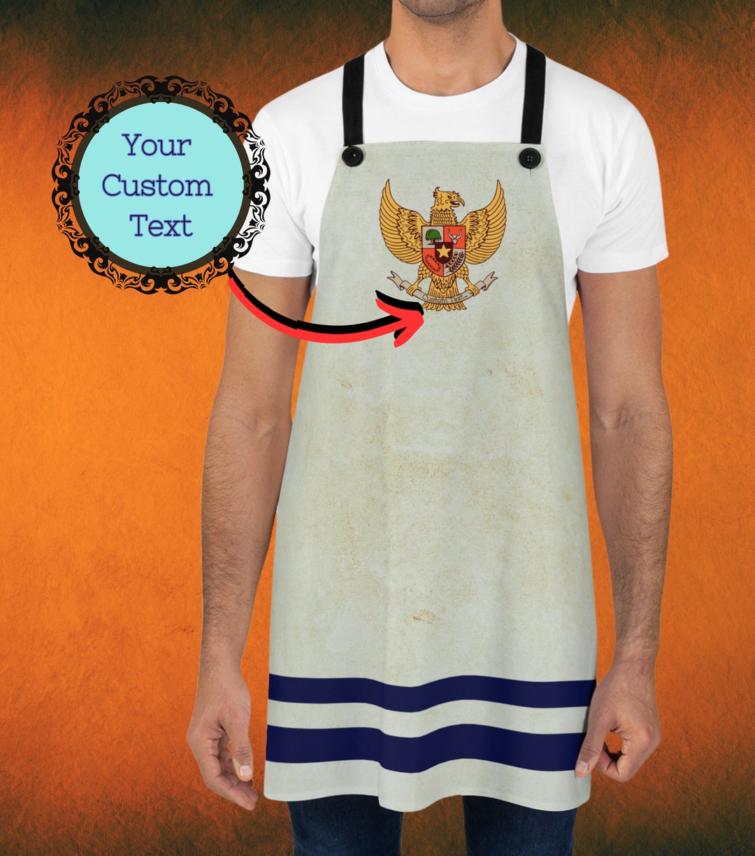 Men's Custom Vintage Golden Eagle Apron Personalized Rustic Apron for ...