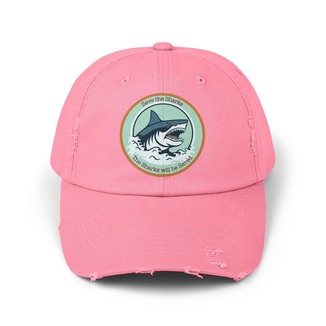 Save the Sharks Hat Shark Lovers Hat Gift for Surfers Unisex Distressed ...