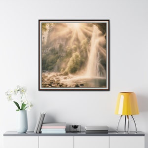 Waterfall Wall Art, Nature Landscape, Vintage Waterfall, Peaceful Wall ...
