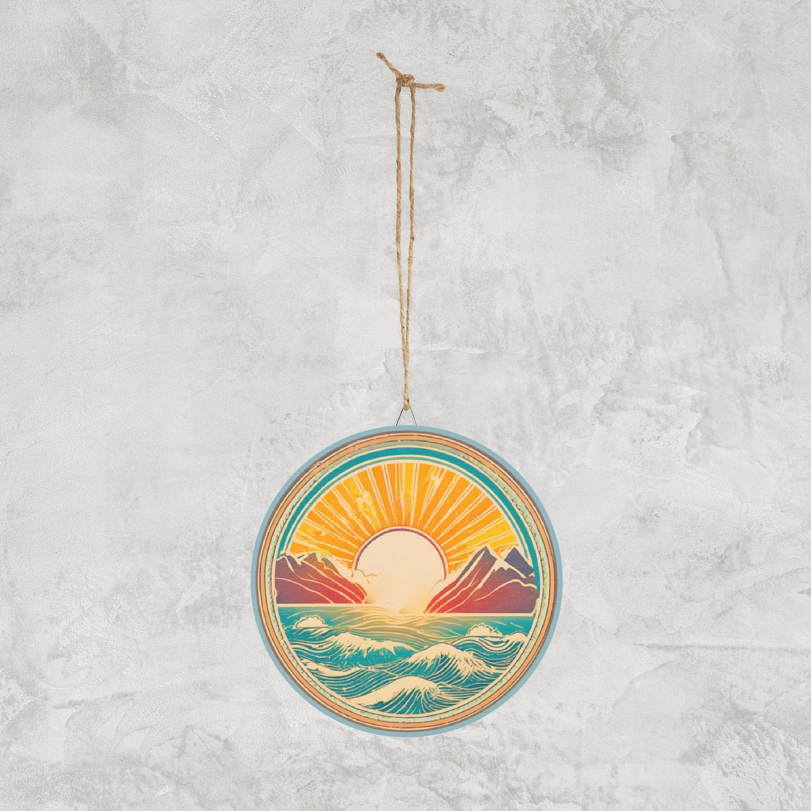 Vintage Retro Sun Bohemian Sun Birch Wood Signs Wall Decoration Wall ...