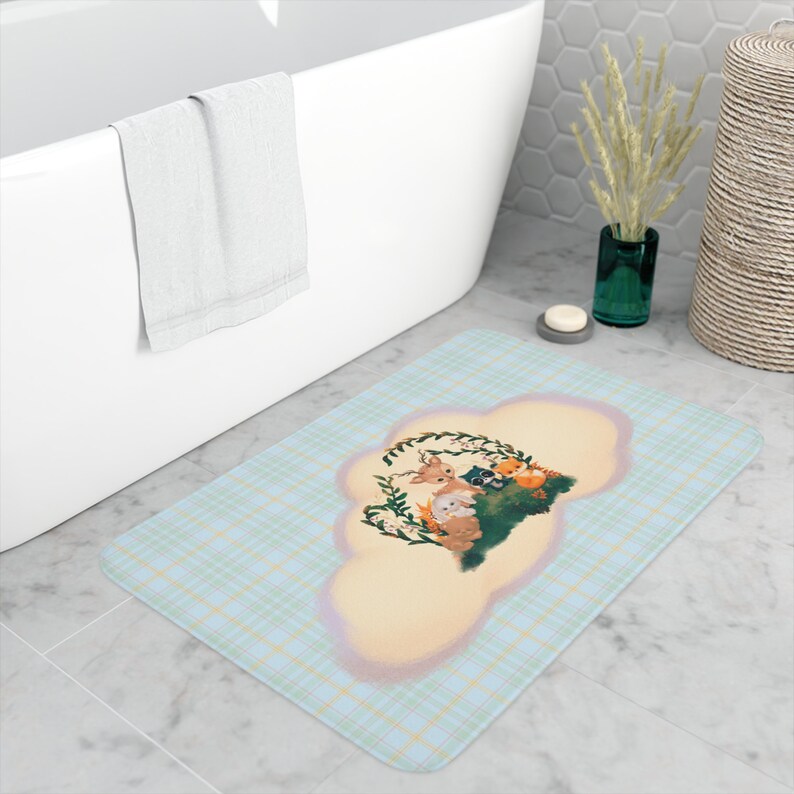 Children's Baby Memory Foam Bath Bed Crib Diaper Changing Mat Animals ...