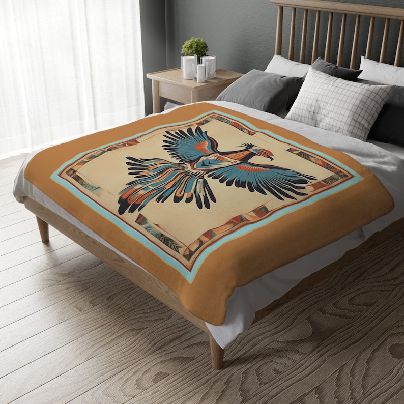 Bohemian Native American Blanket Ancient Thunderbird Velveteen ...