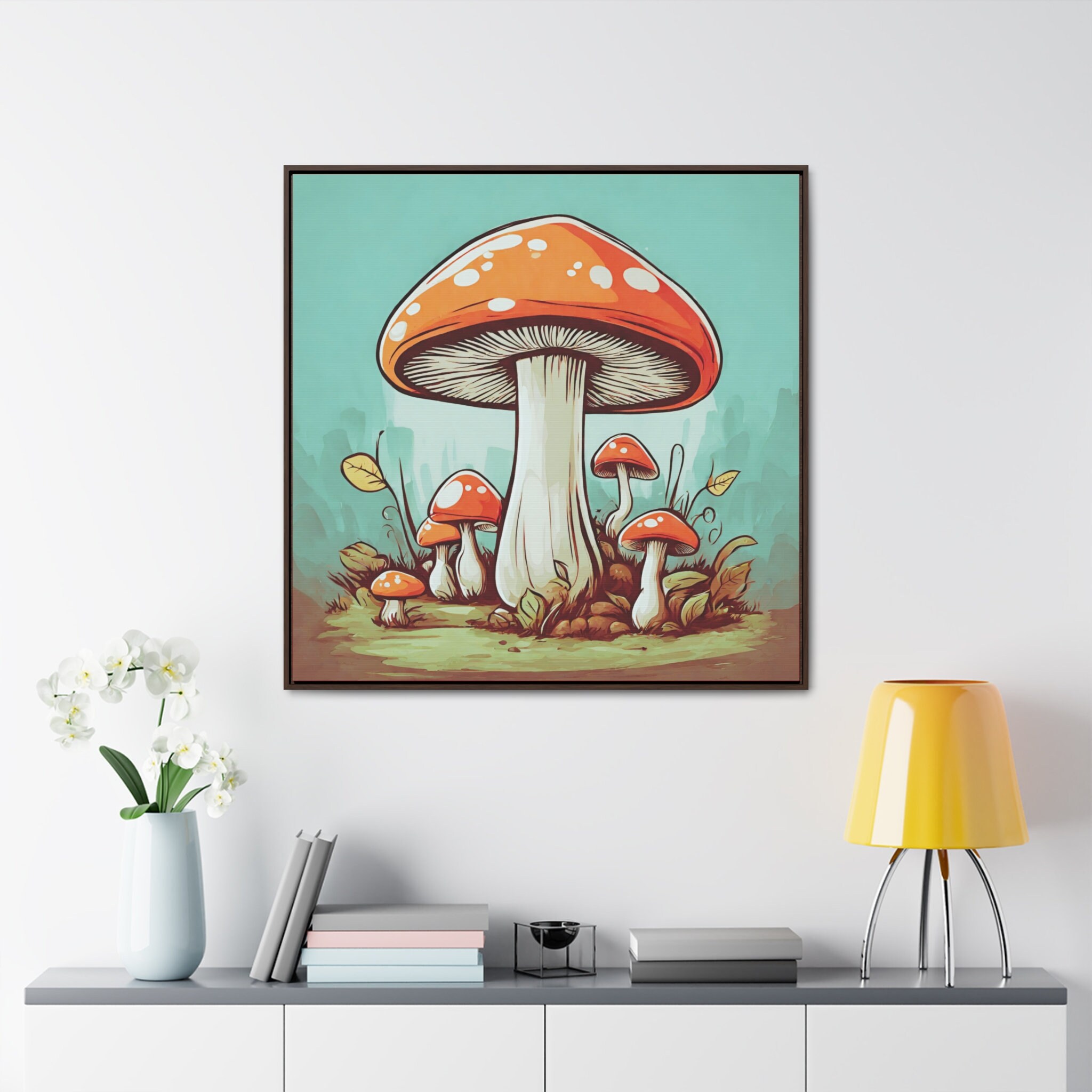Retro Mushroom Cottage Core on Canvas Vintage Mushroom Gallery Canvas ...