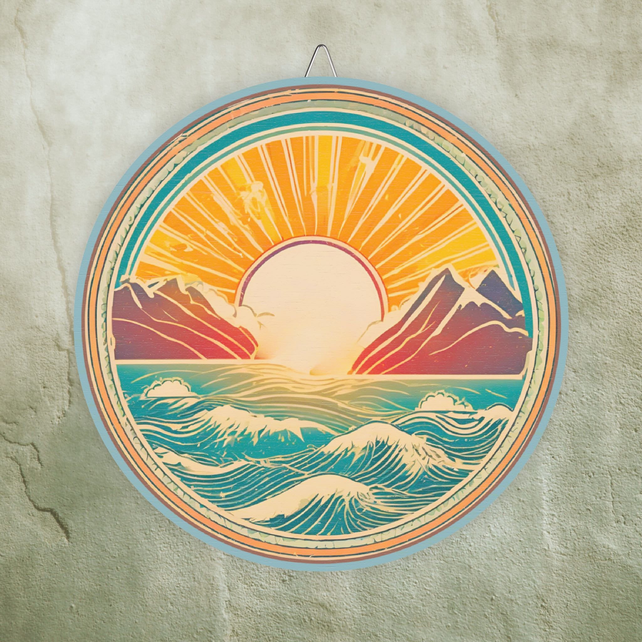 Vintage Retro Sun Bohemian Sun Birch Wood Signs Wall Decoration Wall ...