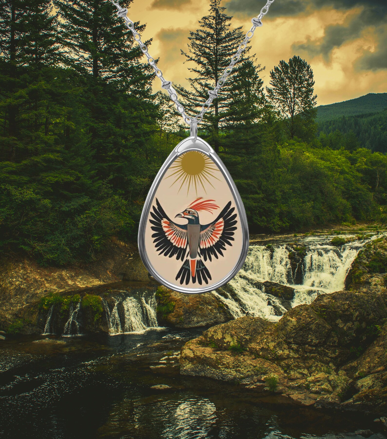 Vintage Thunderbird Necklace| Native American Ancient Thunderbird ...