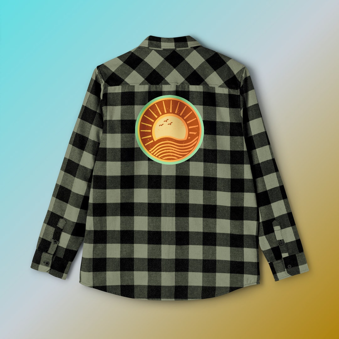 Vintage Sun Checkered Plaid Flannel Shirt Retro Sun Unisex Flannel ...